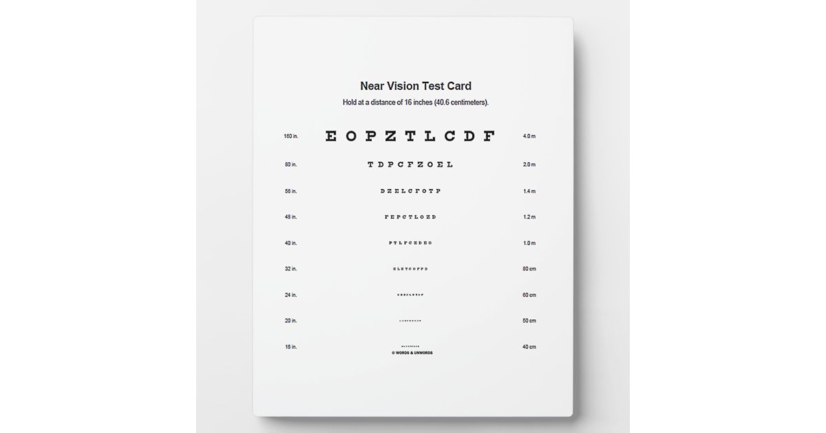 Near Vision Test Card Visual Acuity Exam Plaque | Zazzle