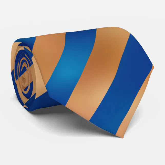 Neck Tie Gold and Royal Blue Stripes on Angle | Zazzle