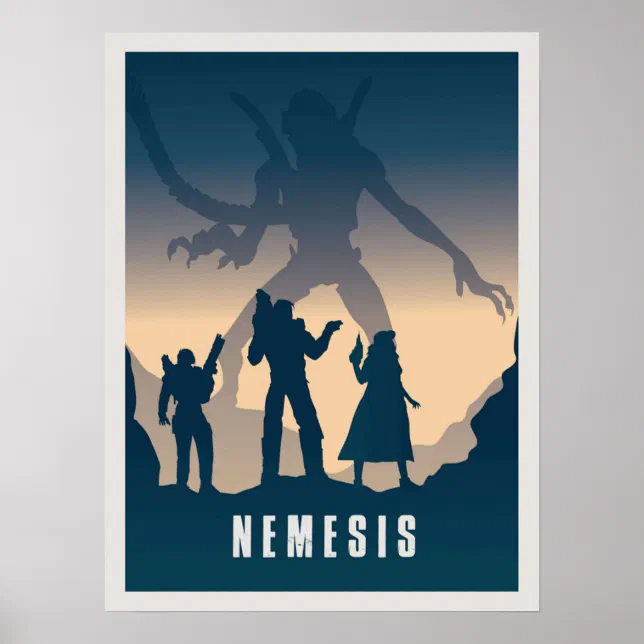 Nemesis Board Game Minimalist Travel Style Gaming Poster | Zazzle