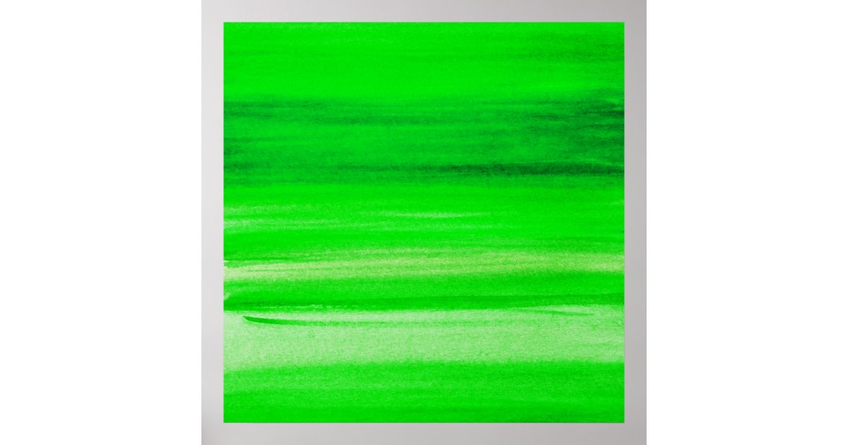 Neon Green Backdrop Watercolor Abstract Background Poster | Zazzle