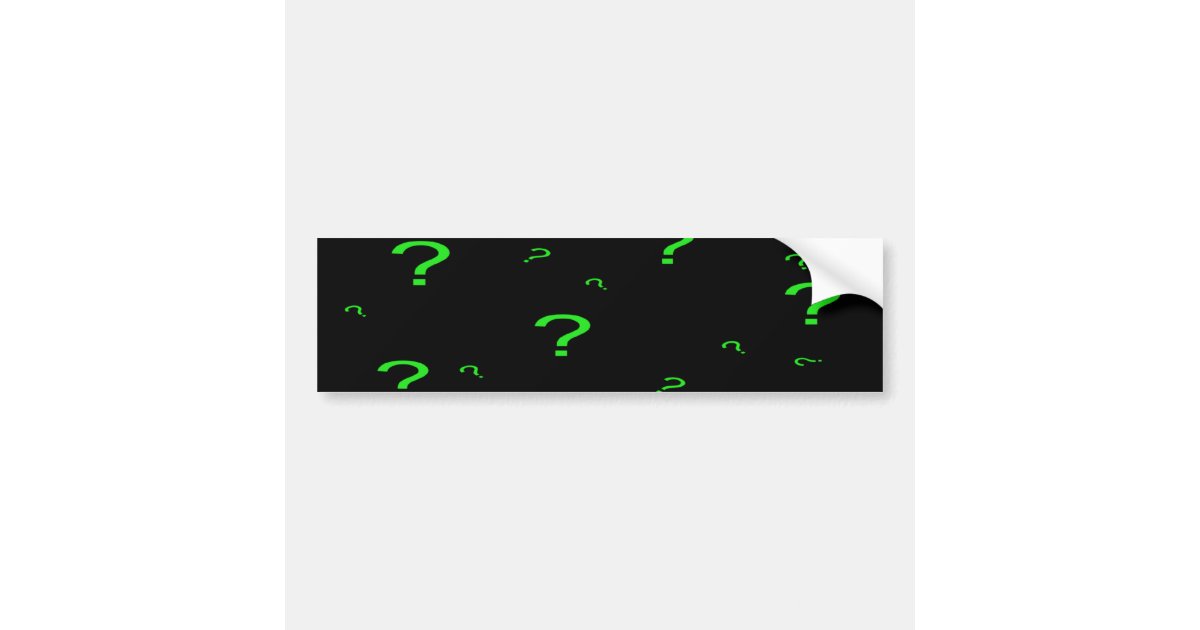 Neon Green Question Mark Bumper Sticker | Zazzle