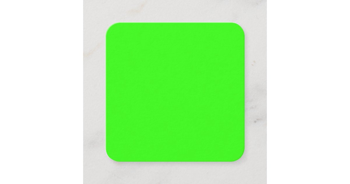 Neon Green Square Business Card | Zazzle