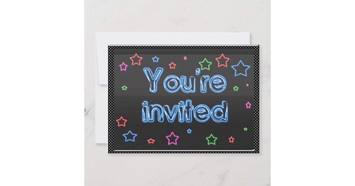 Neon Party Invitation | Zazzle