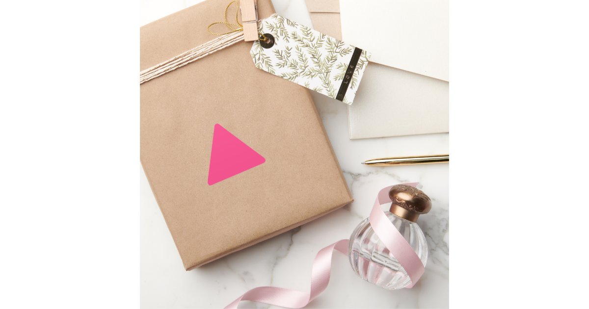 Neon Pink Triangle Sticker | Zazzle