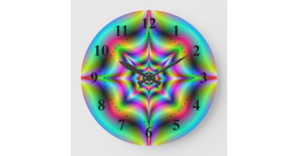 Neon Psychedelia Wall Clock | Zazzle