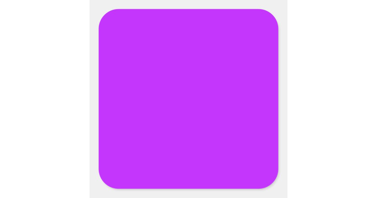 Neon Purple Large Square Sticker | Zazzle
