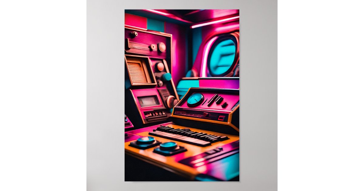 Neon Synthwave Galaxy Poster | Zazzle