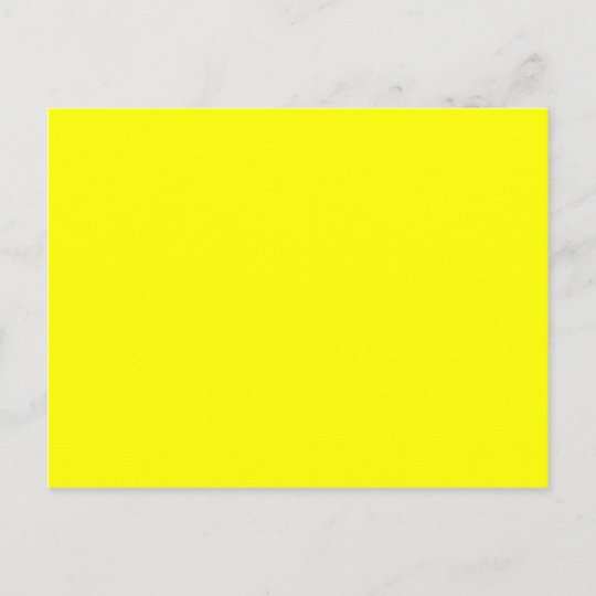 Neon Yellow Hex Code FFFF01 Postcard Zazzle co uk