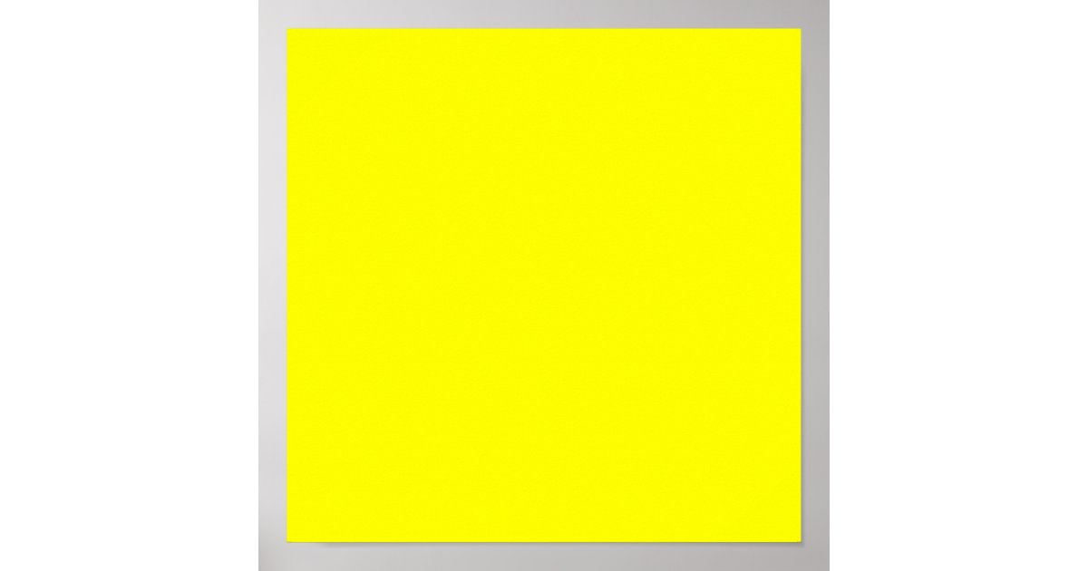 Neon Yellow Solid Colour Poster | Zazzle