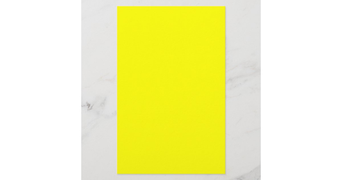 Neon Yellow Solid Colour Stationery | Zazzle