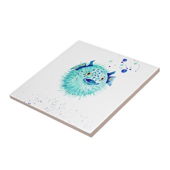 Neptune's Pufferfish Tile | Zazzle