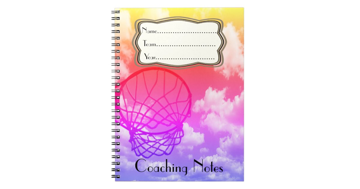 Netball Coaching Notes Theme Personalised Notebook | Zazzle