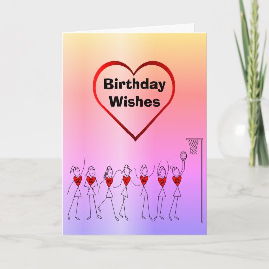Netball Greetings Happy Birthday Card | Zazzle.co.uk