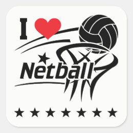 I Love Netball Stickers & Labels | Zazzle UK