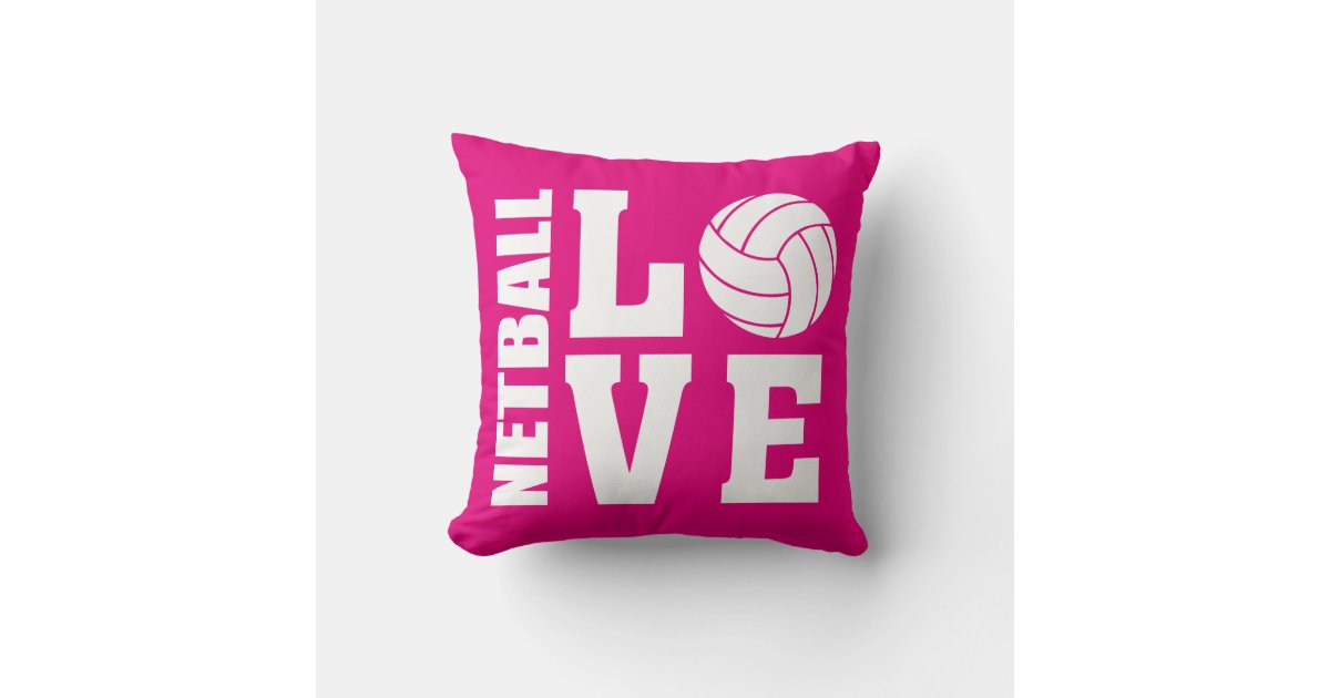 NETBALL LOVE Pink Netball scatter cushion | Zazzle
