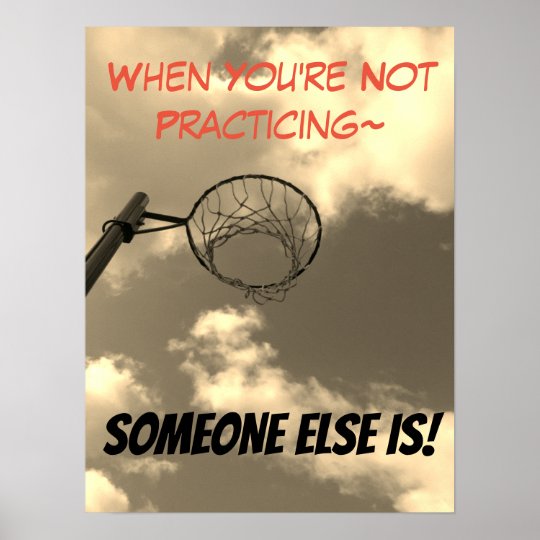 Netball Player Practice Motivational Quote Poster | Zazzle.co.uk