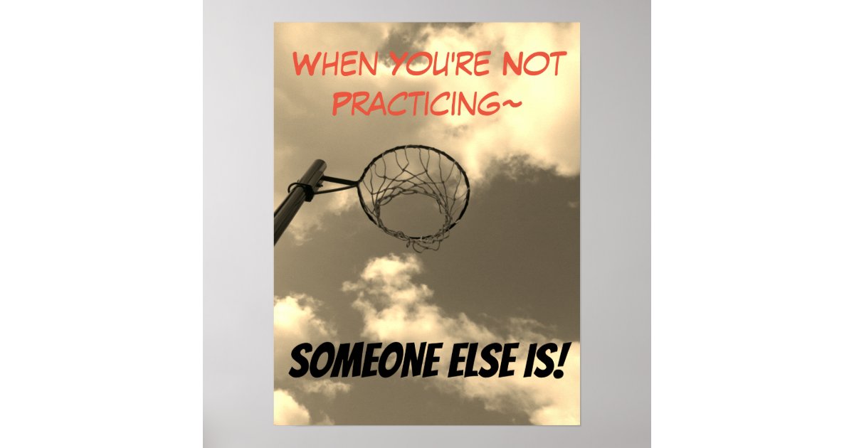 Netball Player Practice Motivational Quote Poster | Zazzle