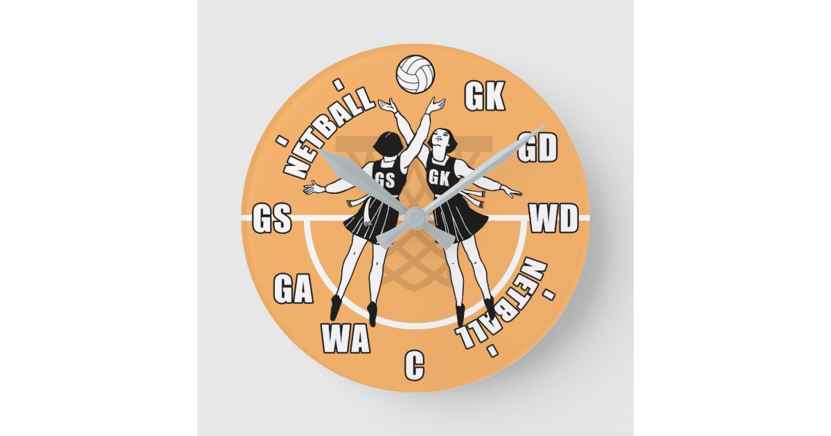 Netball Round Clock | Zazzle