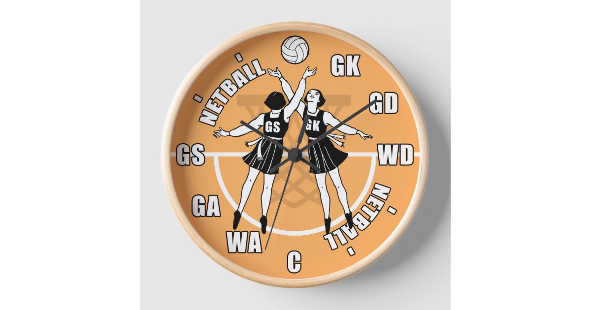 Netball Wall Clock | Zazzle