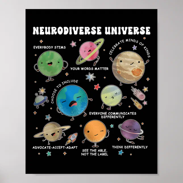 Neurodiverse Universe Space Planet Special Poster | Zazzle