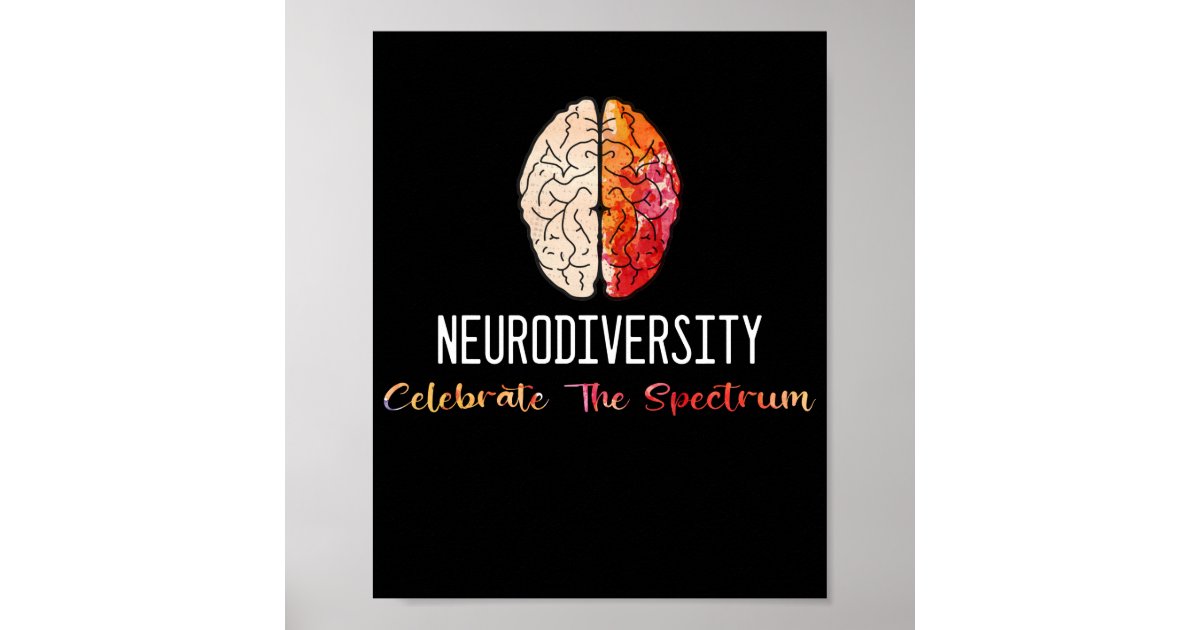 Neurodiversity Autism Spectrum ASD ADHD Rainbow Poster | Zazzle