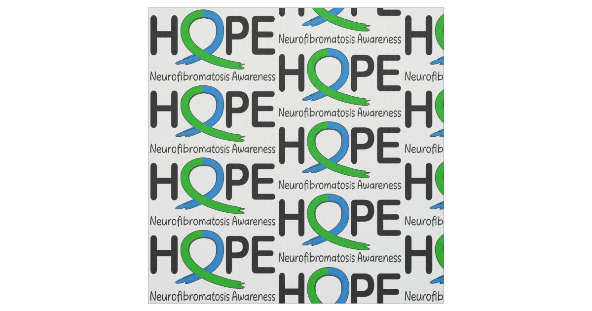Neurofibromatosis Awareness Ribbon of Hope Fabric | Zazzle.co.uk