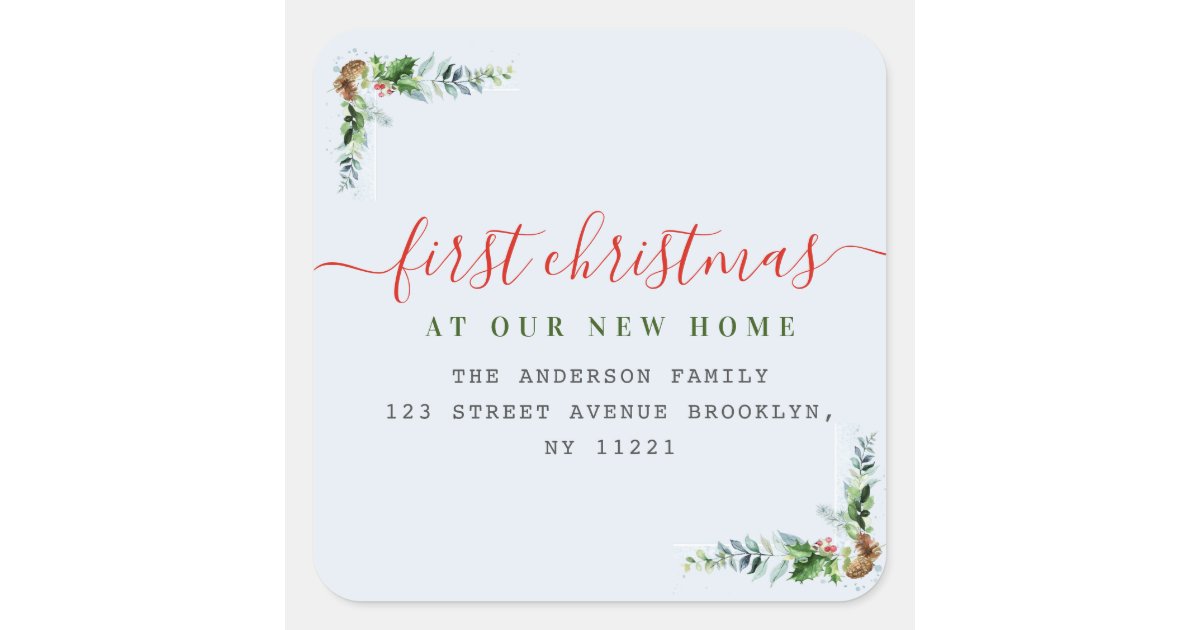 new address christmas sticker | Zazzle