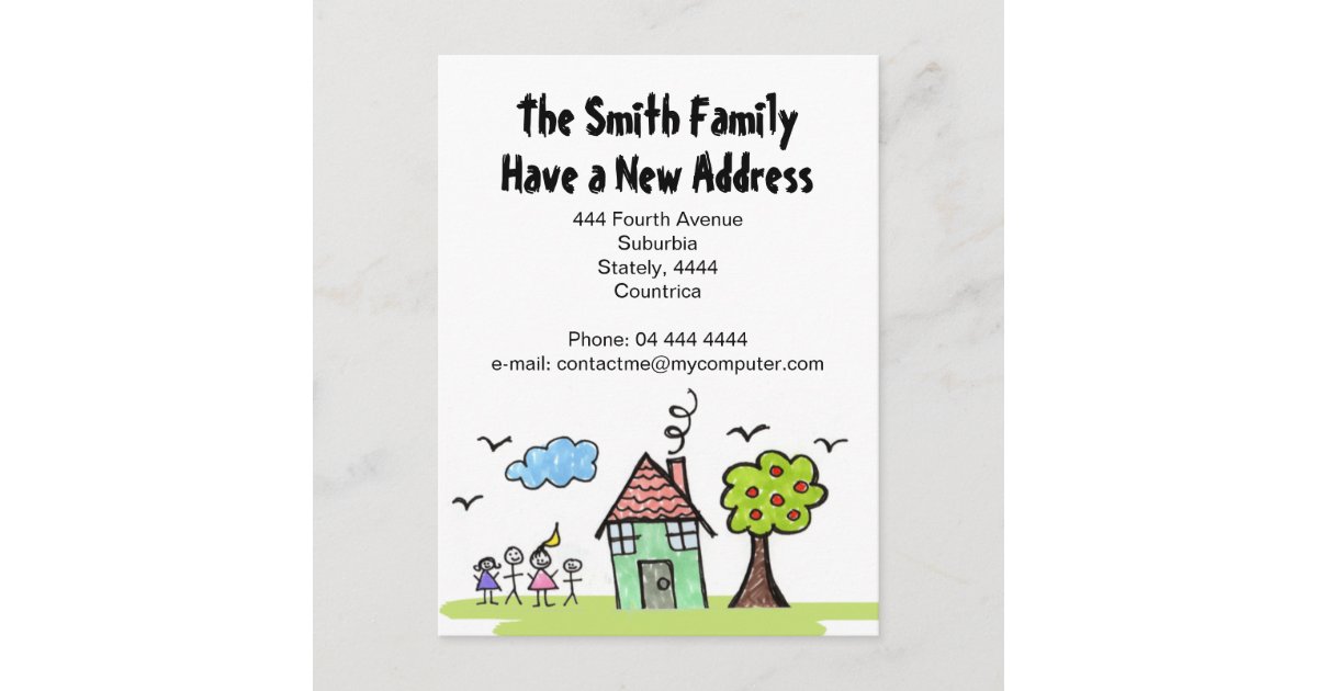 New Address 'We're Moving' House Notification Announcement Postcard ...