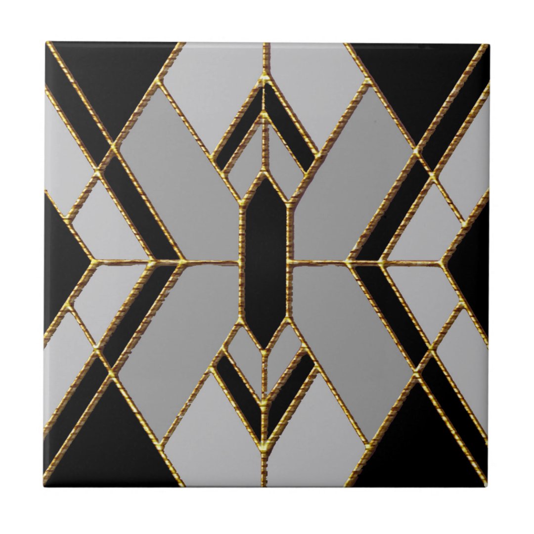 New Art Deco Diamond Style Ceramic Tile | Zazzle
