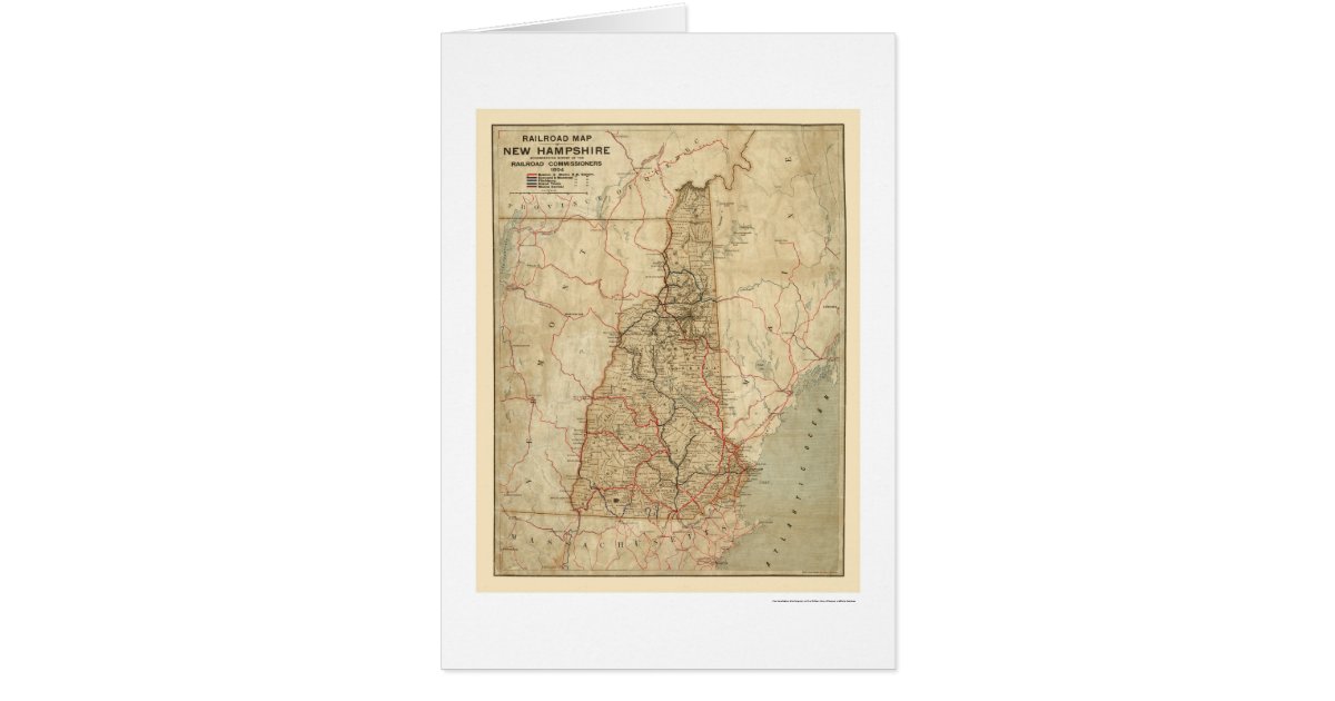 New Hampshire Railroad Map 1894 | Zazzle
