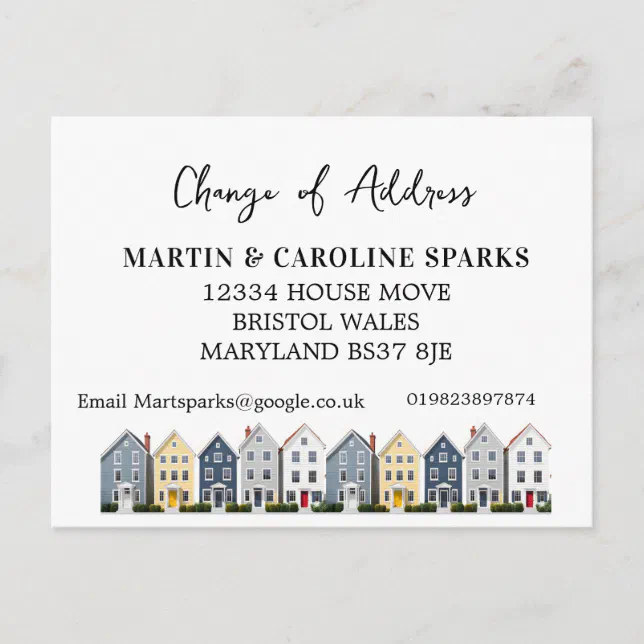 New home Change of Address new home we've moved Announcement Postcard ...