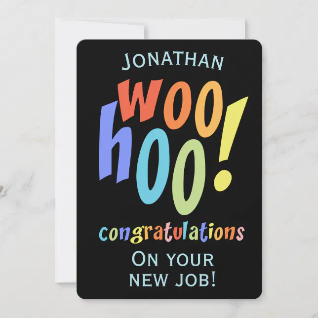 New Job Congratulations Fun Typography Card | Zazzle