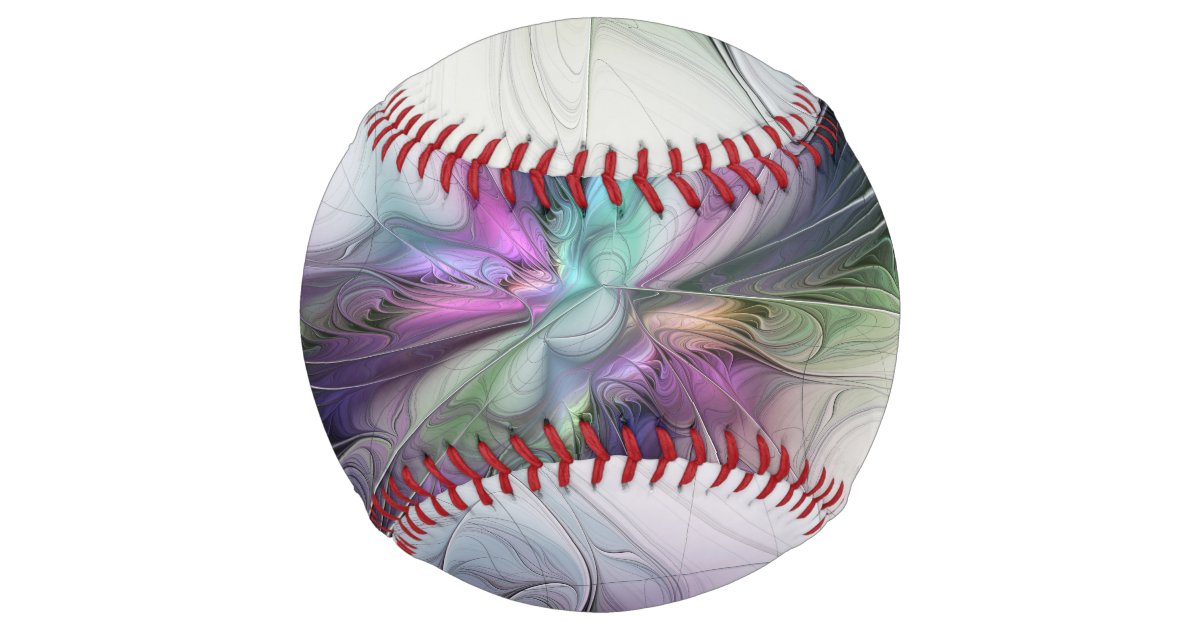 New Life, Colourful Abstract Fractal Art Fantasy Softball | Zazzle
