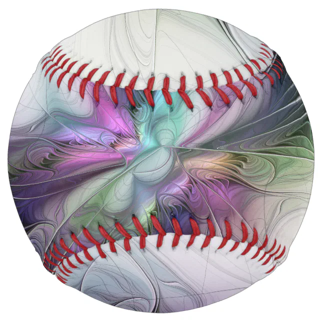 New Life, Colourful Abstract Fractal Art Fantasy Softball | Zazzle