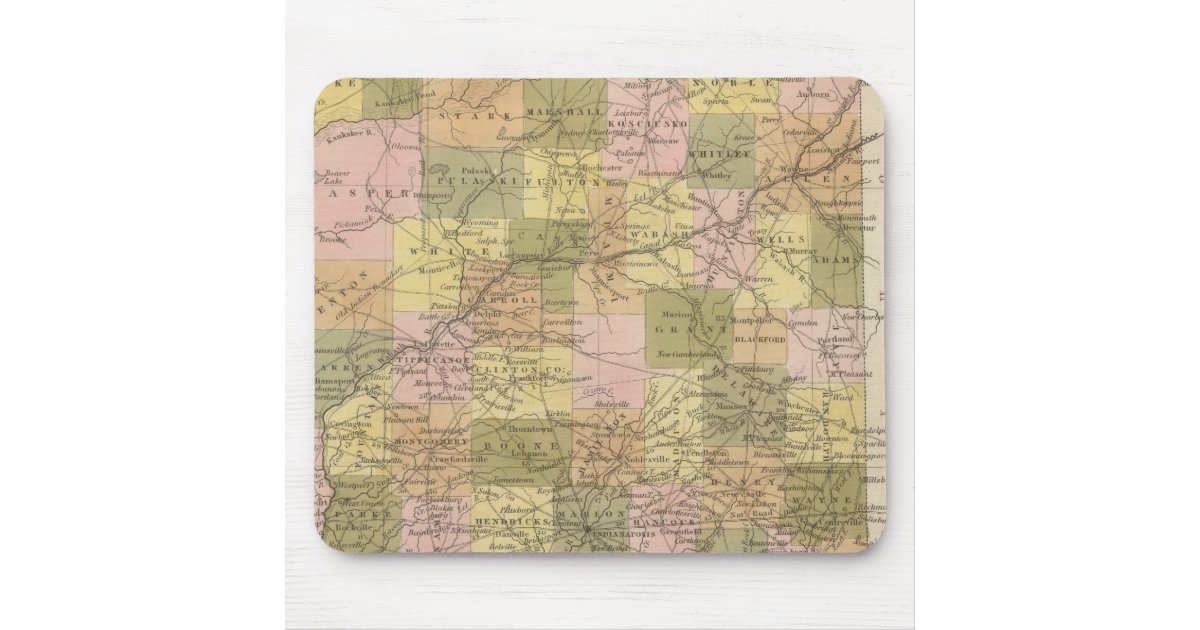 New Map Of Indiana Mouse Mat | Zazzle
