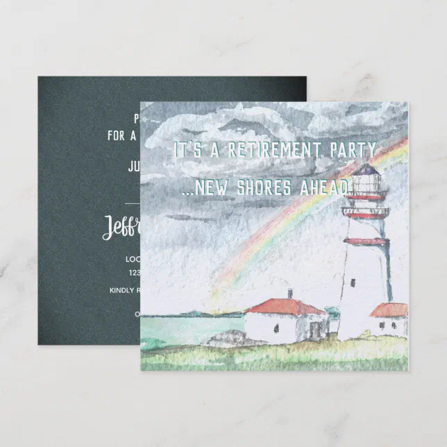 New Shores Lighthouse Retirement Party Invitation | Zazzle