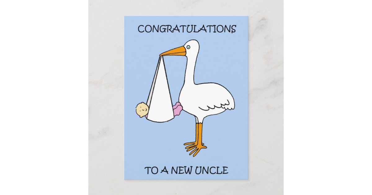 New Uncle Congratulations to a Baby Girl Postcard | Zazzle