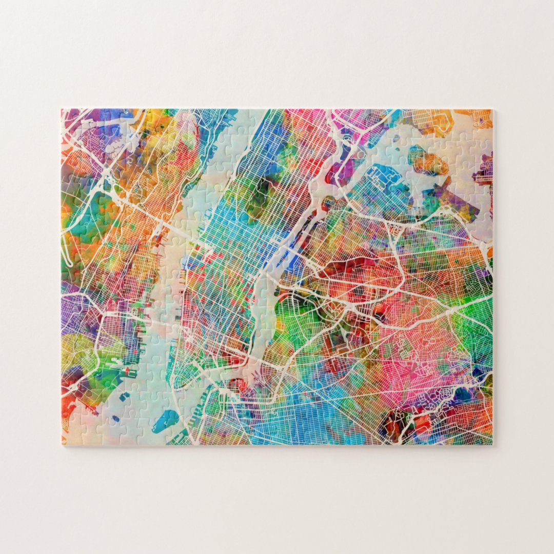 New York City Street Map Jigsaw Puzzle | Zazzle