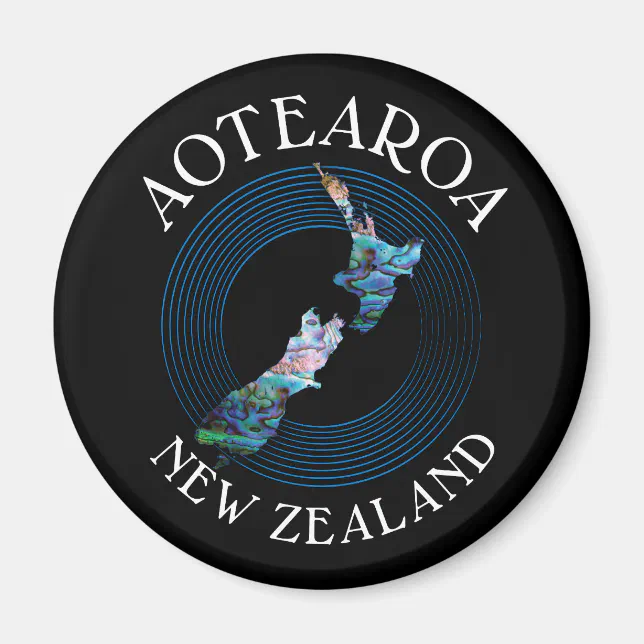 NEW ZEALAND MAP PAUA MAGNET | Zazzle