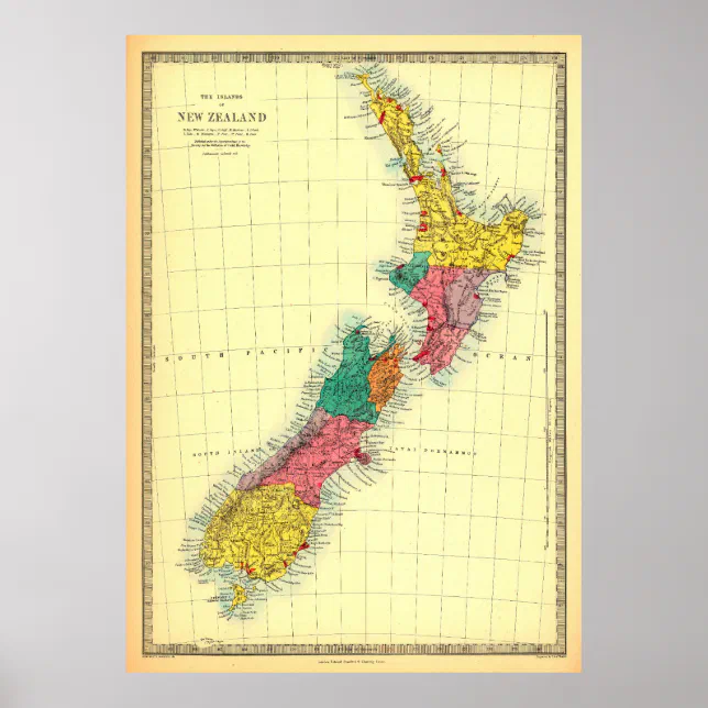 New Zealand map Poster | Zazzle