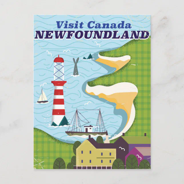 Newfoundland Canadian vintage travel poster Postcard | Zazzle