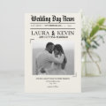 Newsprint Headline Wedding Invitation | Zazzle