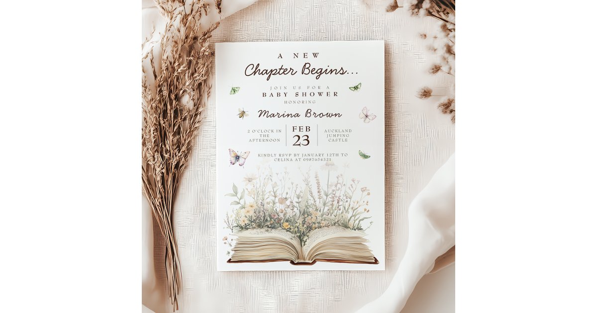 Next Chapter Baby Shower Invitation | Zazzle