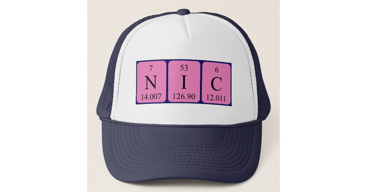 Nic periodic table name hat | Zazzle