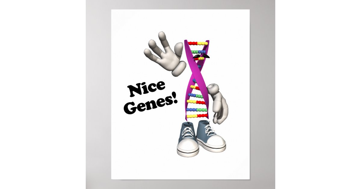 Nice Genes Funny DNA Poster | Zazzle