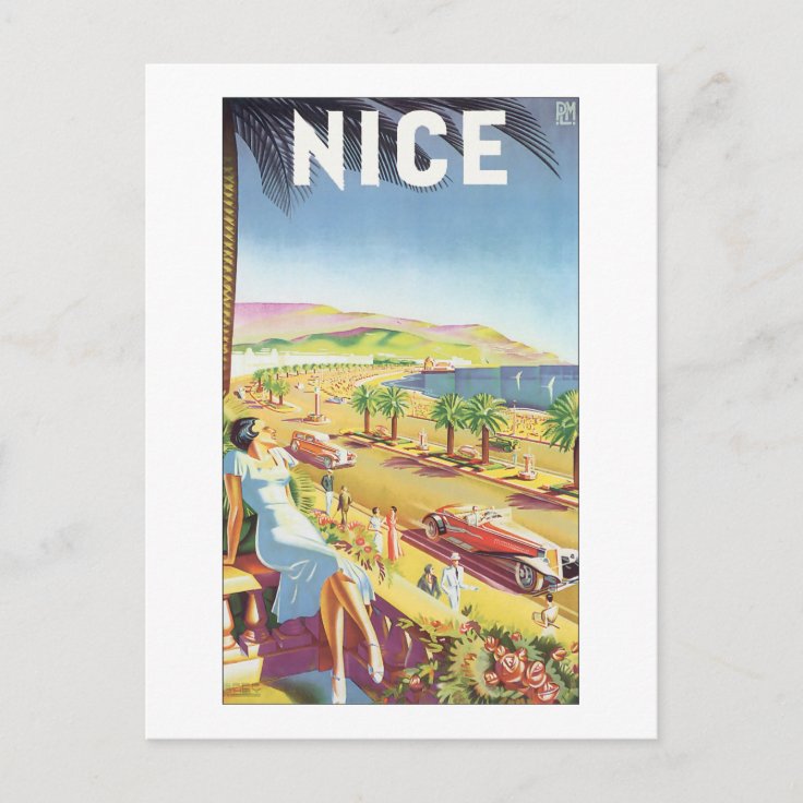 Nice Vintage Travel Poster Postcard | Zazzle