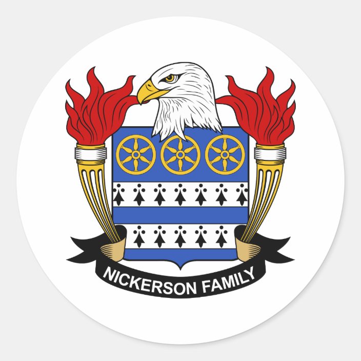 Nickerson Family Crest Classic Round Sticker | Zazzle.co.uk