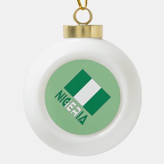 Nigerian Flag and Nigeria Ceramic Ball Christmas Ornament | Zazzle