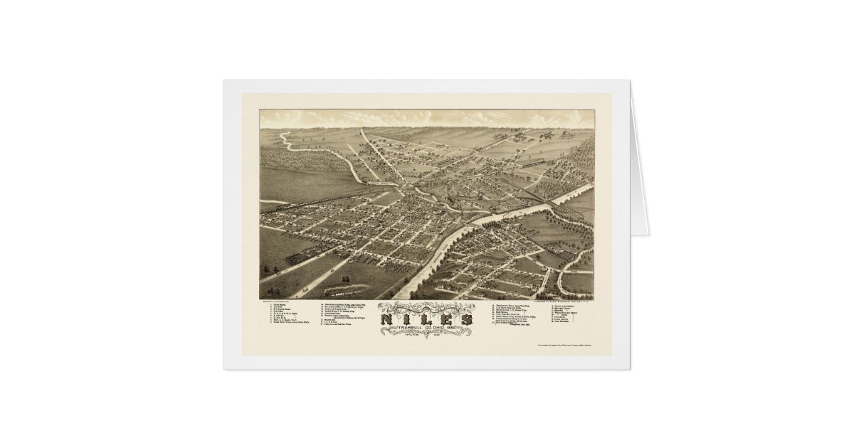 Niles, OH Panoramic Map - 1882 | Zazzle
