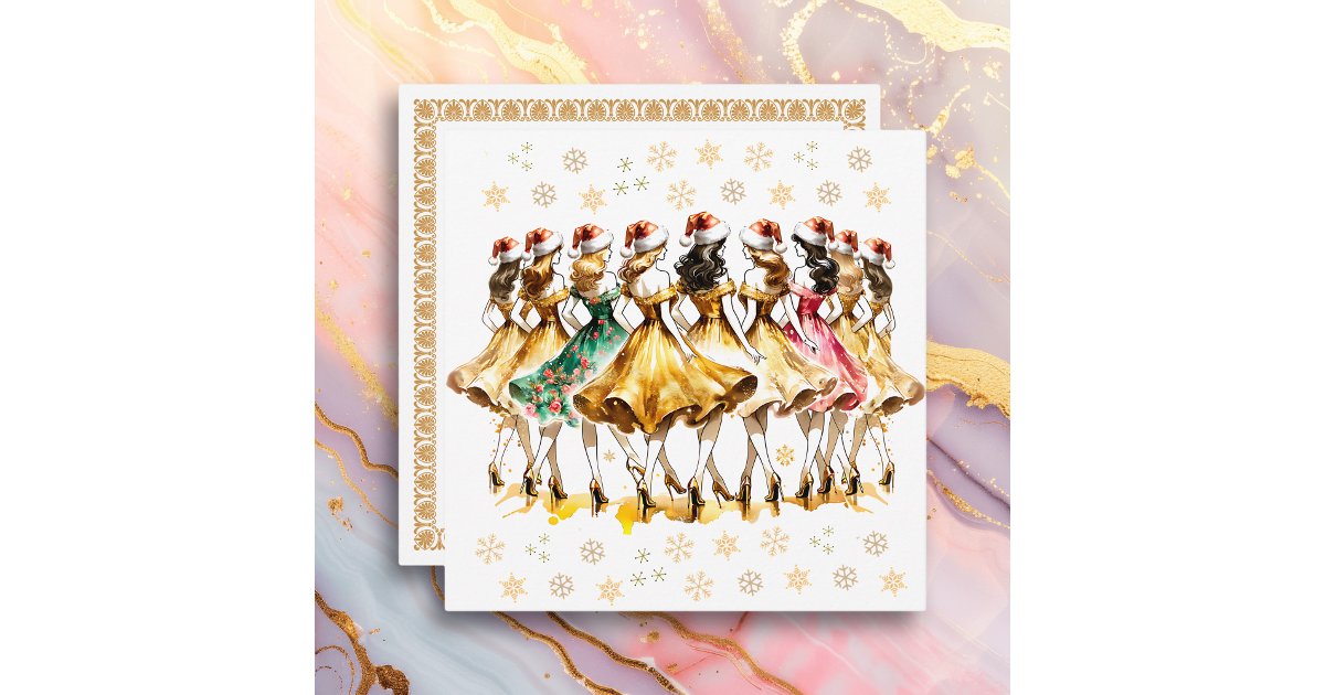 Nine Ladies Dancing | Twelve Days of Christmas Holiday Card | Zazzle